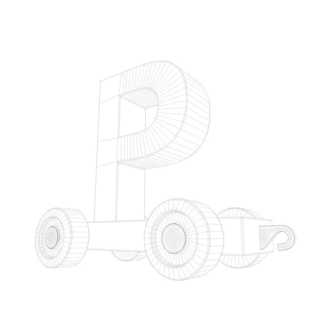 Letter car 3D model - TurboSquid 1559878