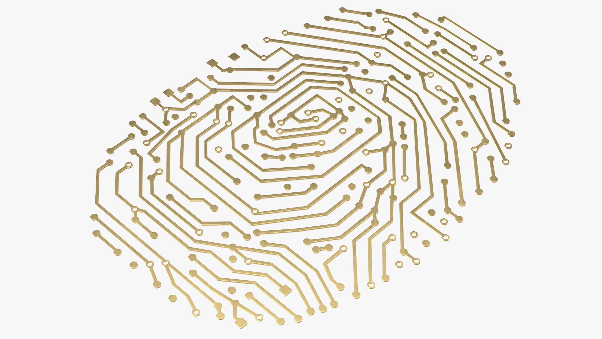 Electronic Fingerprint Gold 3D Model - TurboSquid 1838073