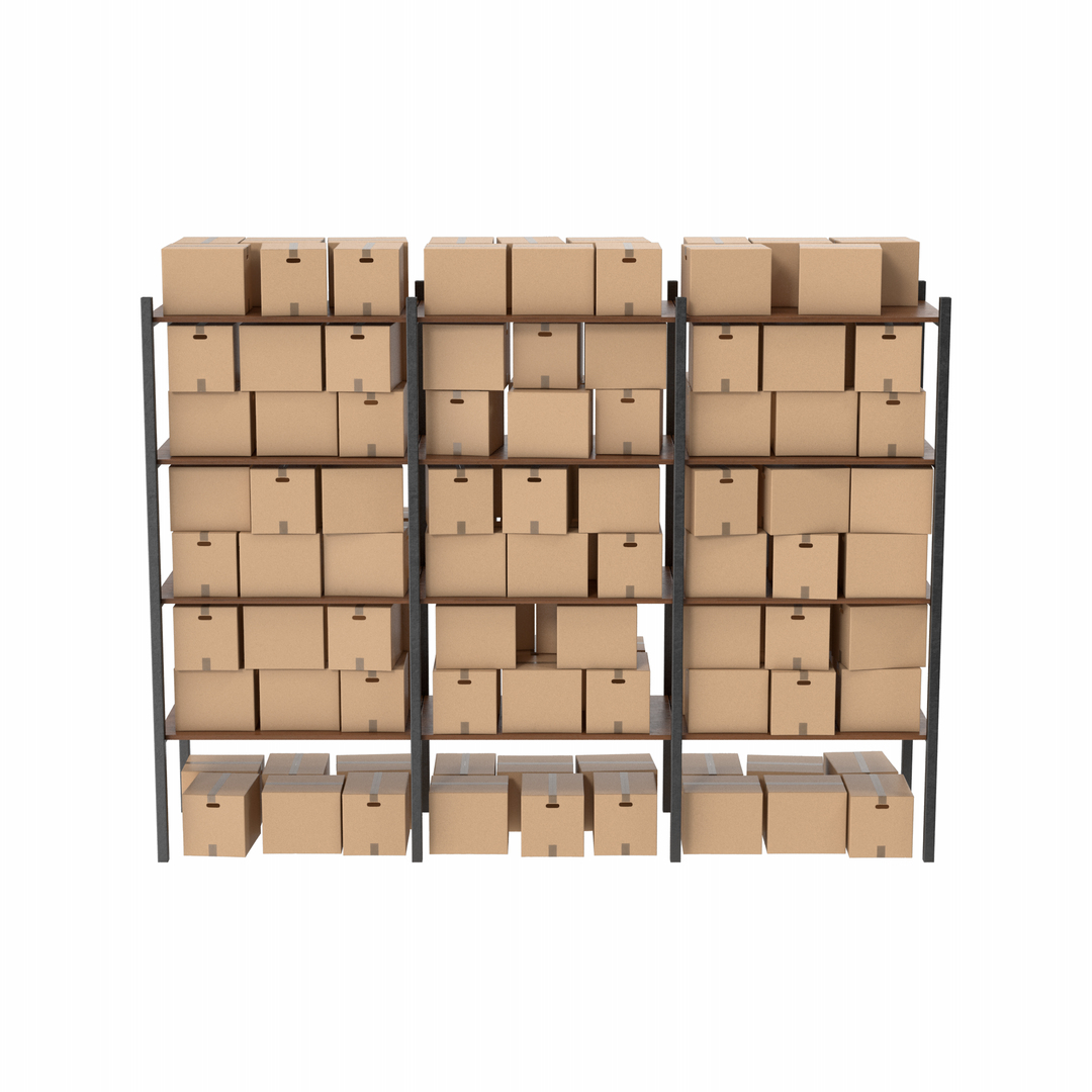 Warehouse Wooden Racks And Cardboard Boxes 3D - TurboSquid 2376528