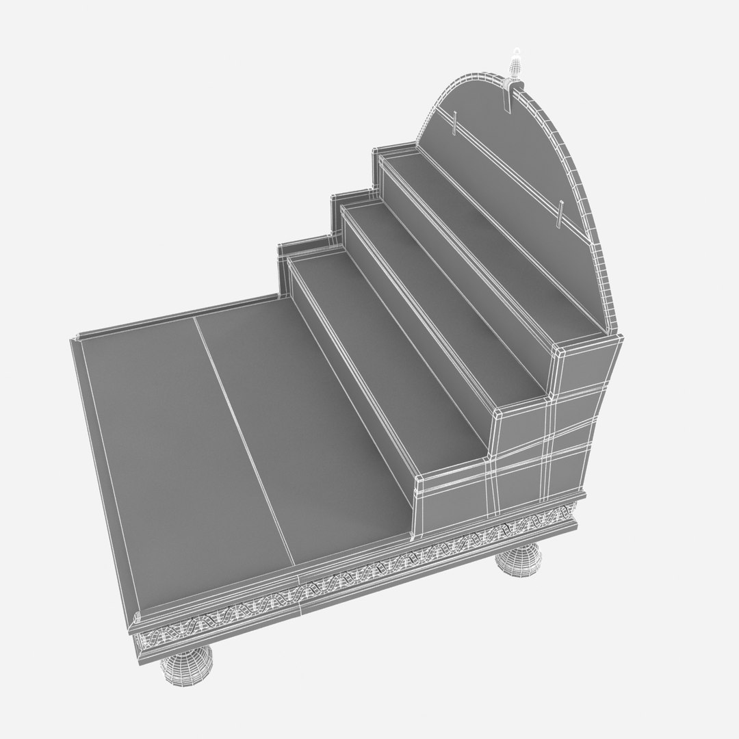 3d Pooja Stand Indian Antique Model