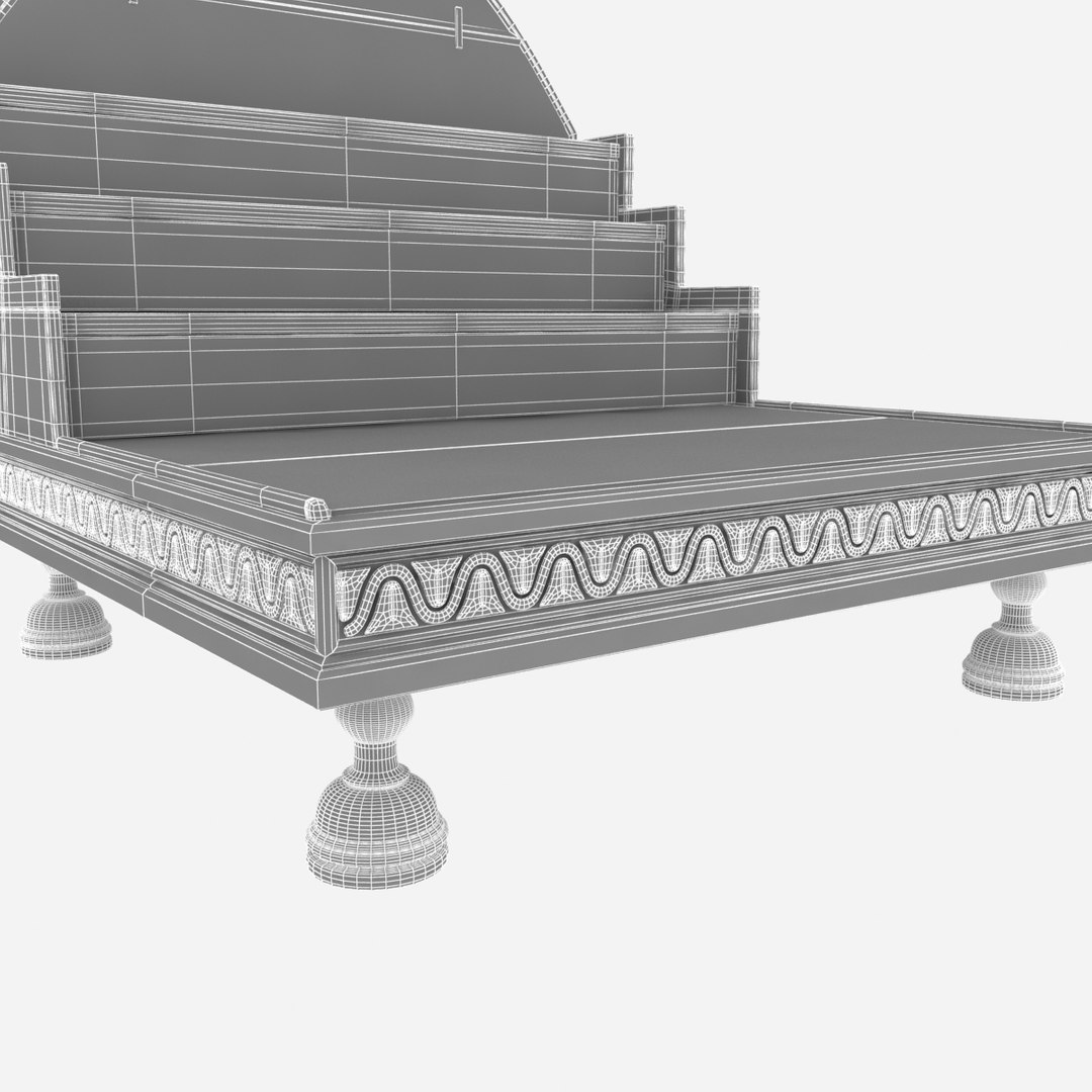 3d Pooja Stand Indian Antique Model