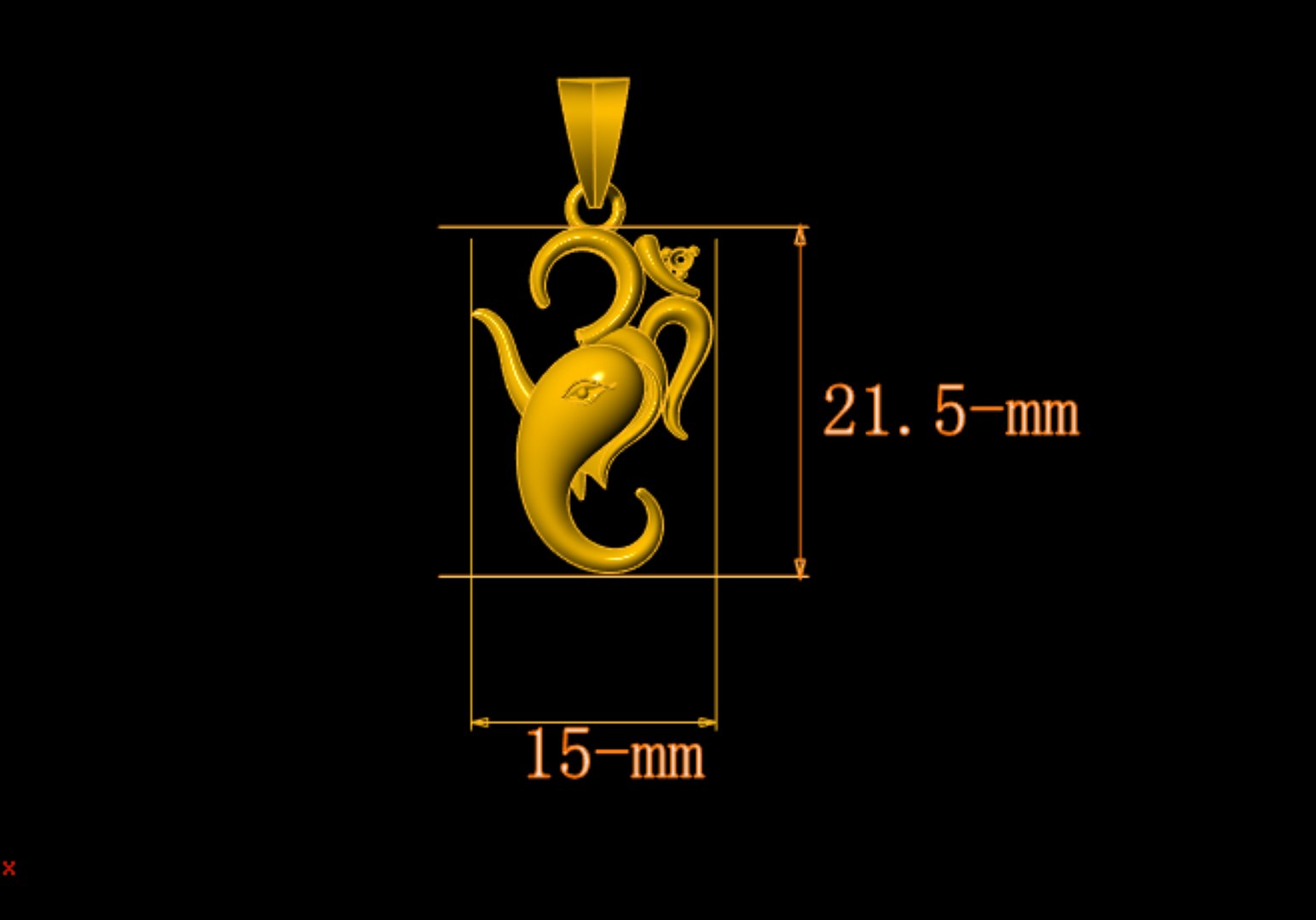 Om Ganesh Pendant-002 3D - TurboSquid 2284516