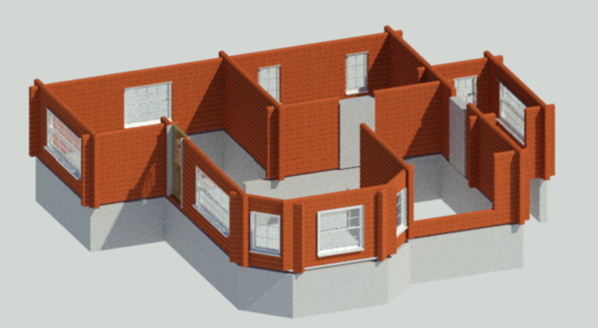 Revit Wood Beam House 3d Model