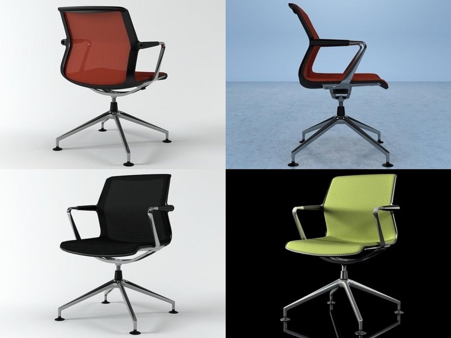 3D unix chair 4-star base model - TurboSquid 1177159