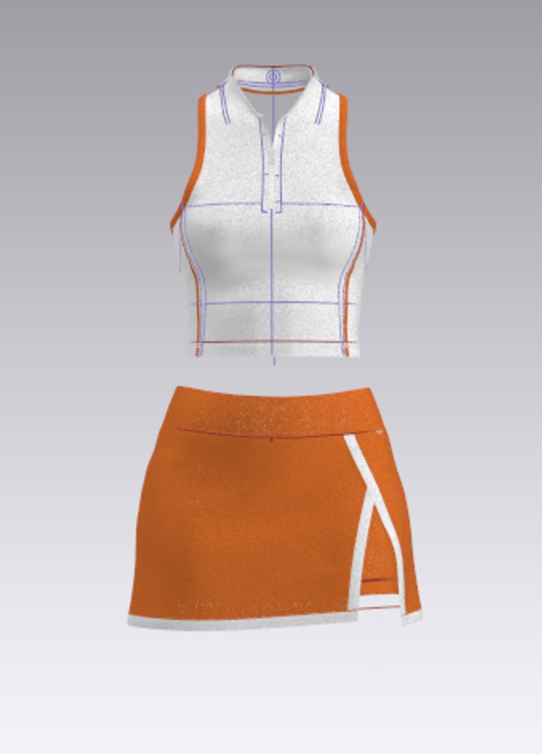 3D Female Tennis Clothing Set Model - TurboSquid 2268338