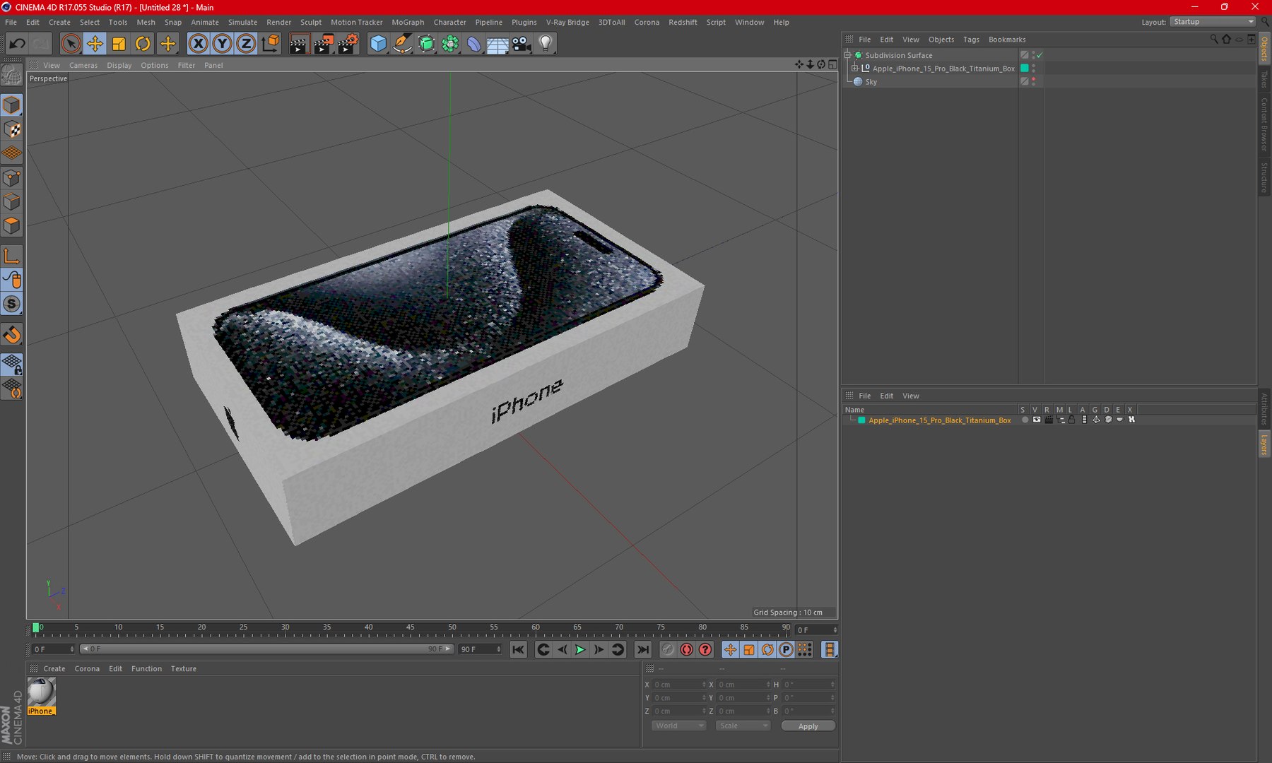 3D Apple IPhone 15 Pro Black Titanium Box - TurboSquid 2215343