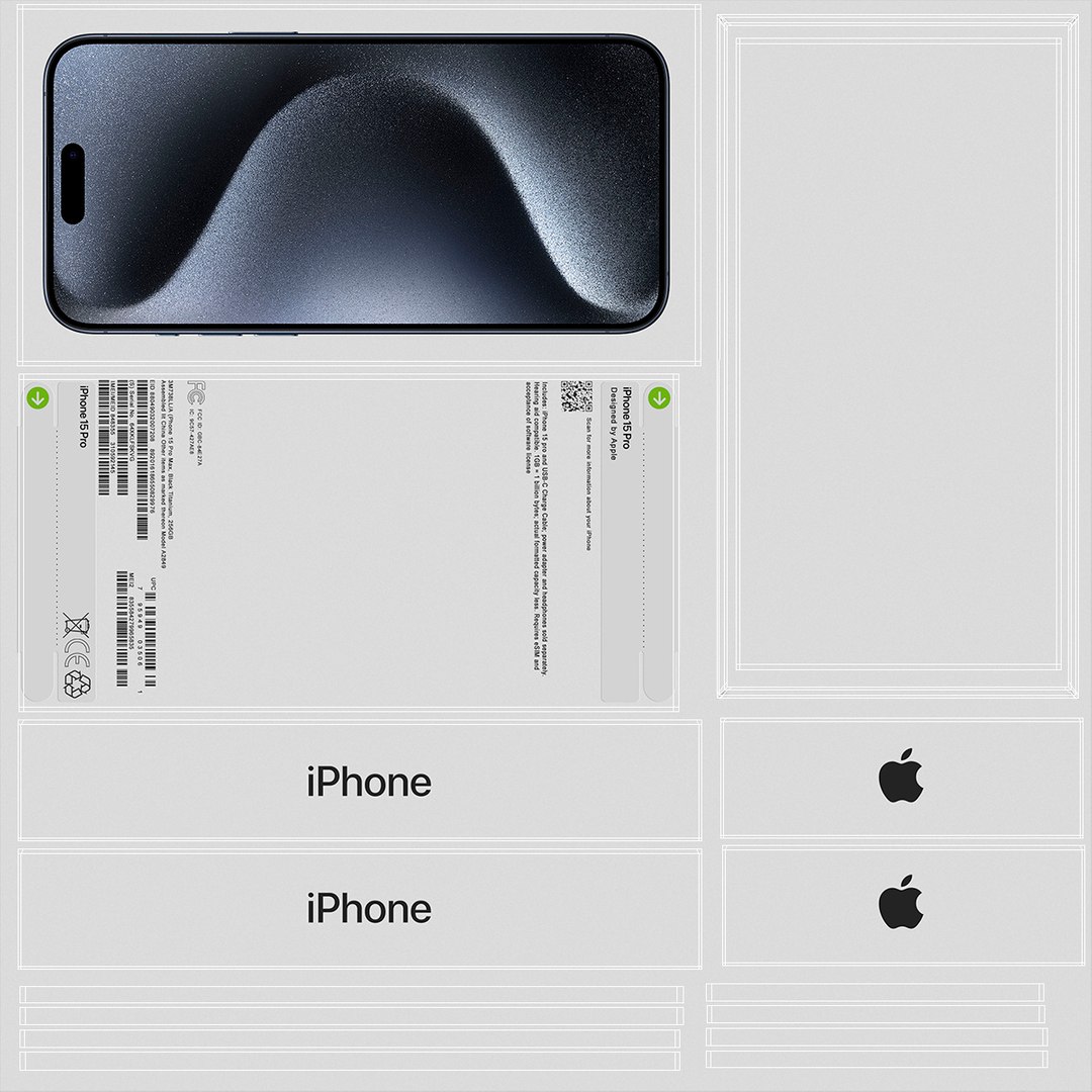 3D Apple IPhone 15 Pro Black Titanium Box - TurboSquid 2215343