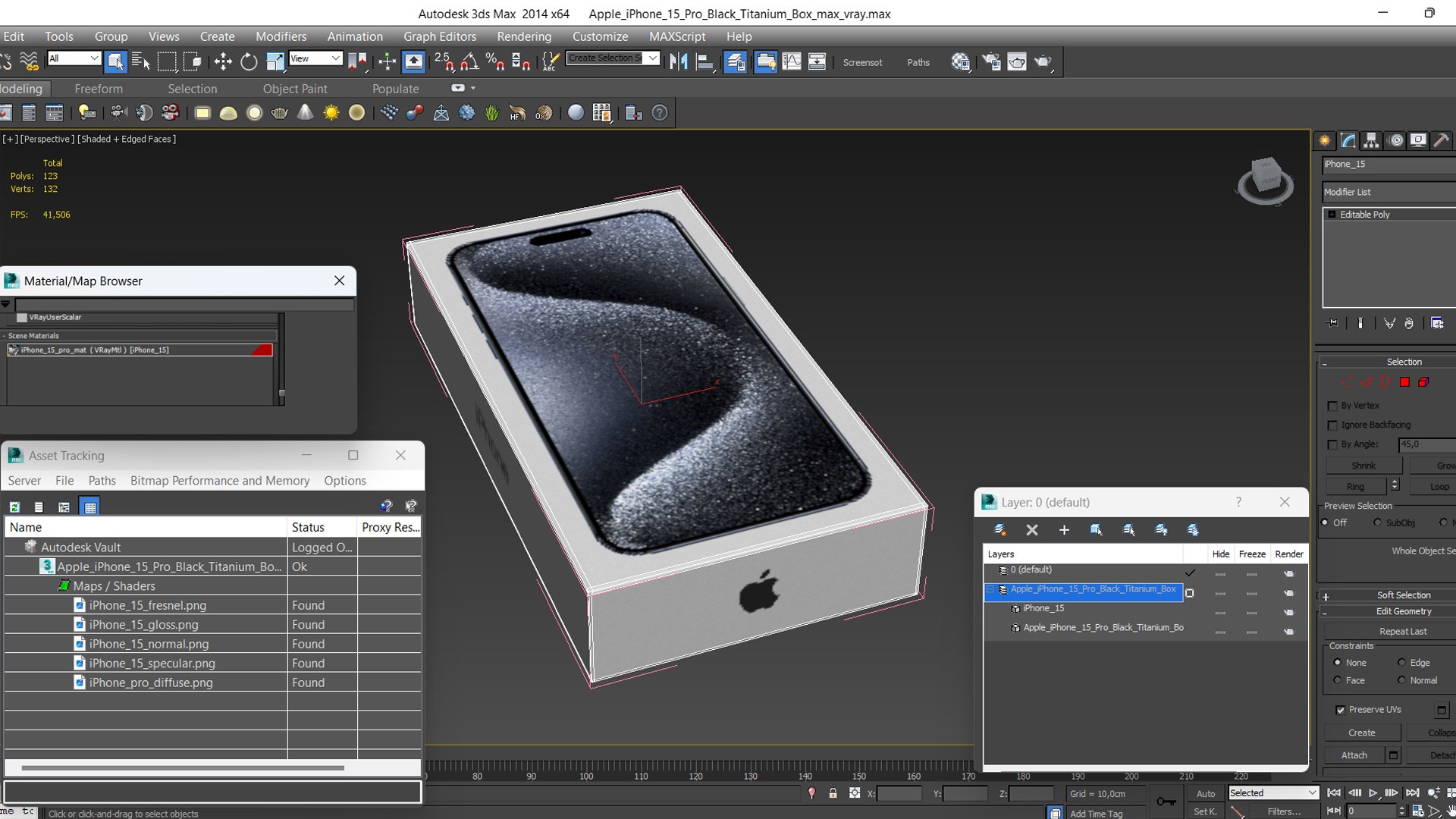 3D Apple IPhone 15 Pro Black Titanium Box - TurboSquid 2215343