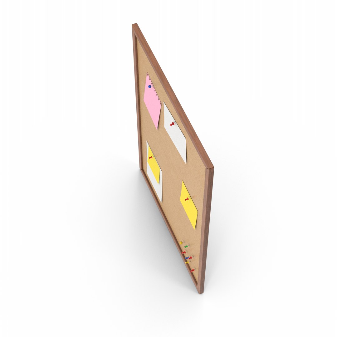 Pinboard With Notes 3D - TurboSquid 1872016