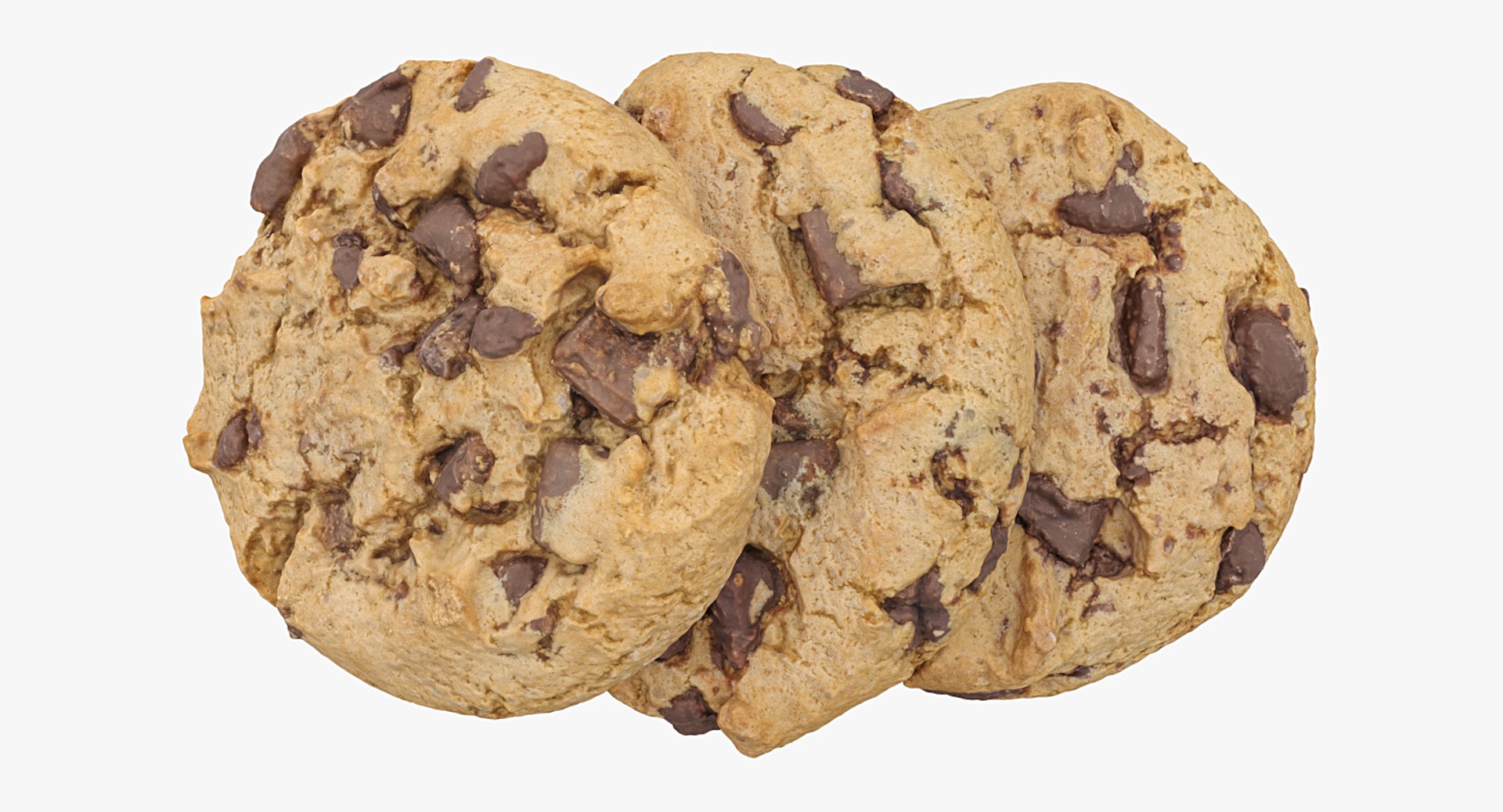 Realistic 3 chocolate chip model - TurboSquid 1365237
