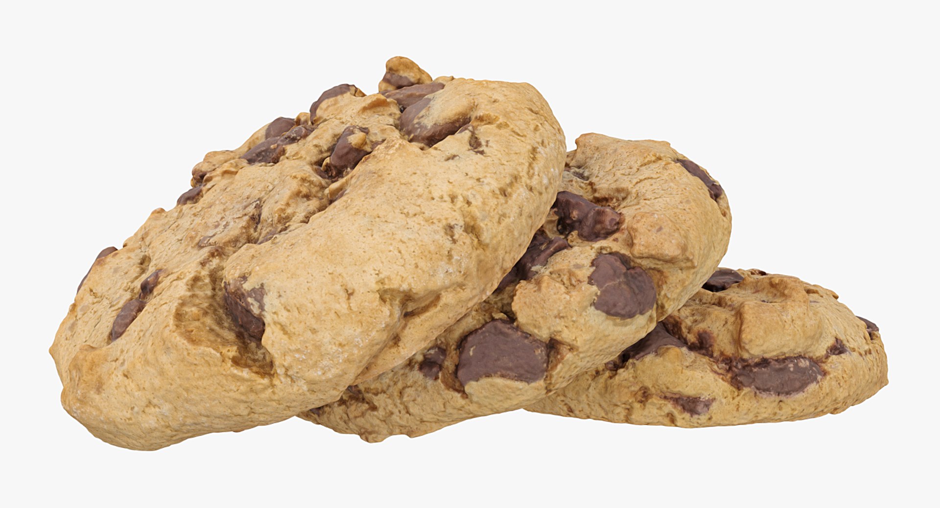 Realistic 3 chocolate chip model - TurboSquid 1365237