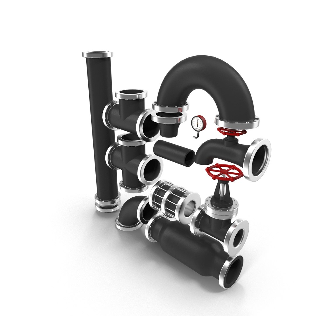 3d model of pipes industrial