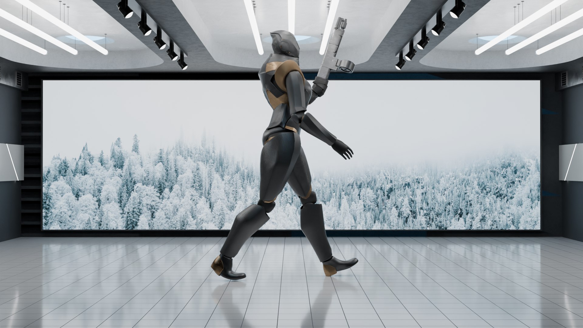 Speedy Futuristic Robot High-Resolution Rigged 3D Model Model ...