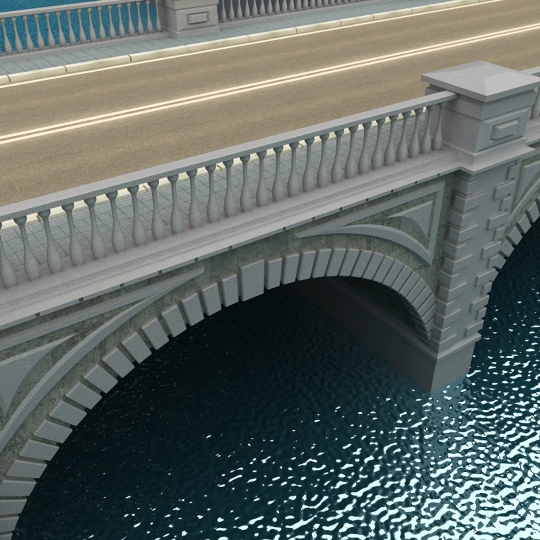 arched stone bridge fbx