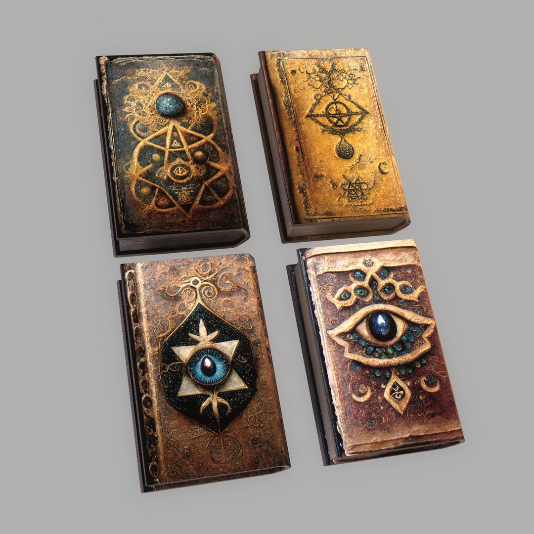 3D Ancient Magic Books Pack 12 Model - TurboSquid 1950296
