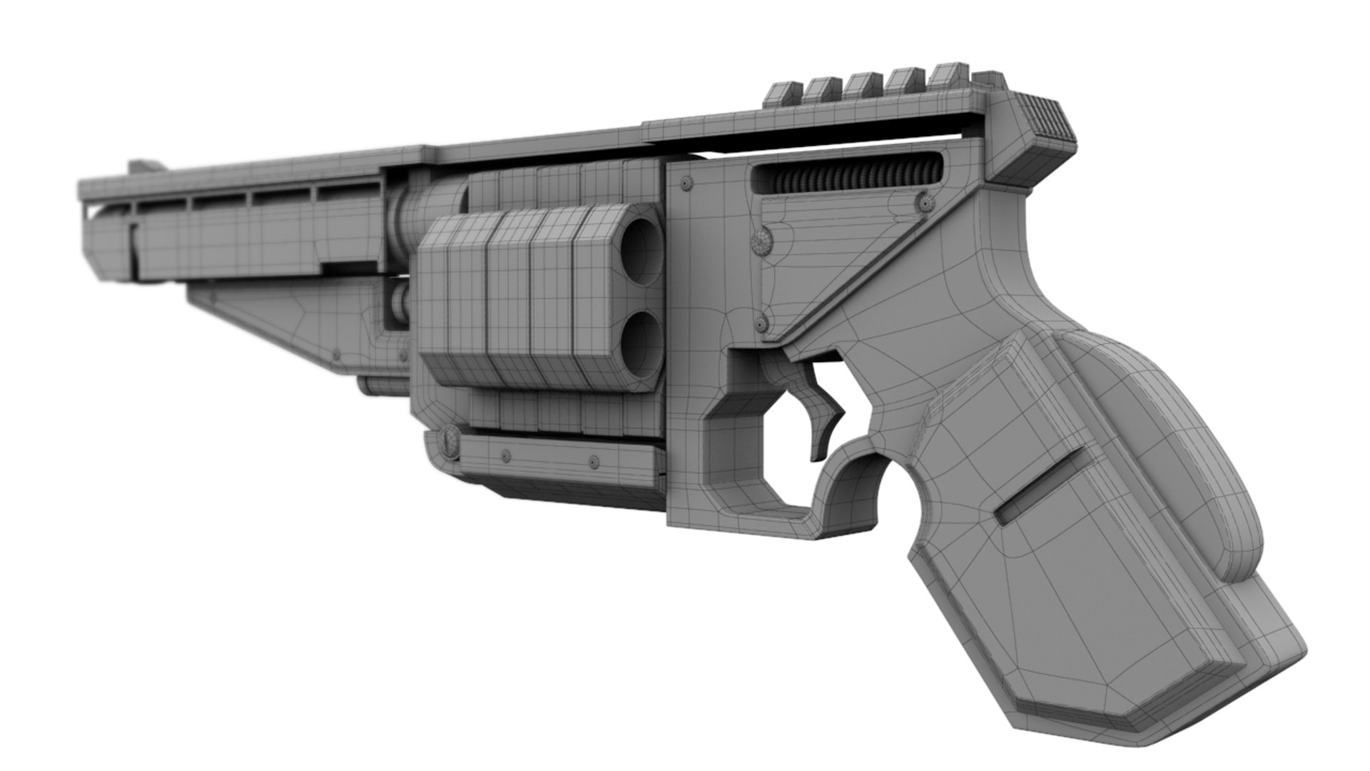 Fictional Sci-fi Revolver 3d Model