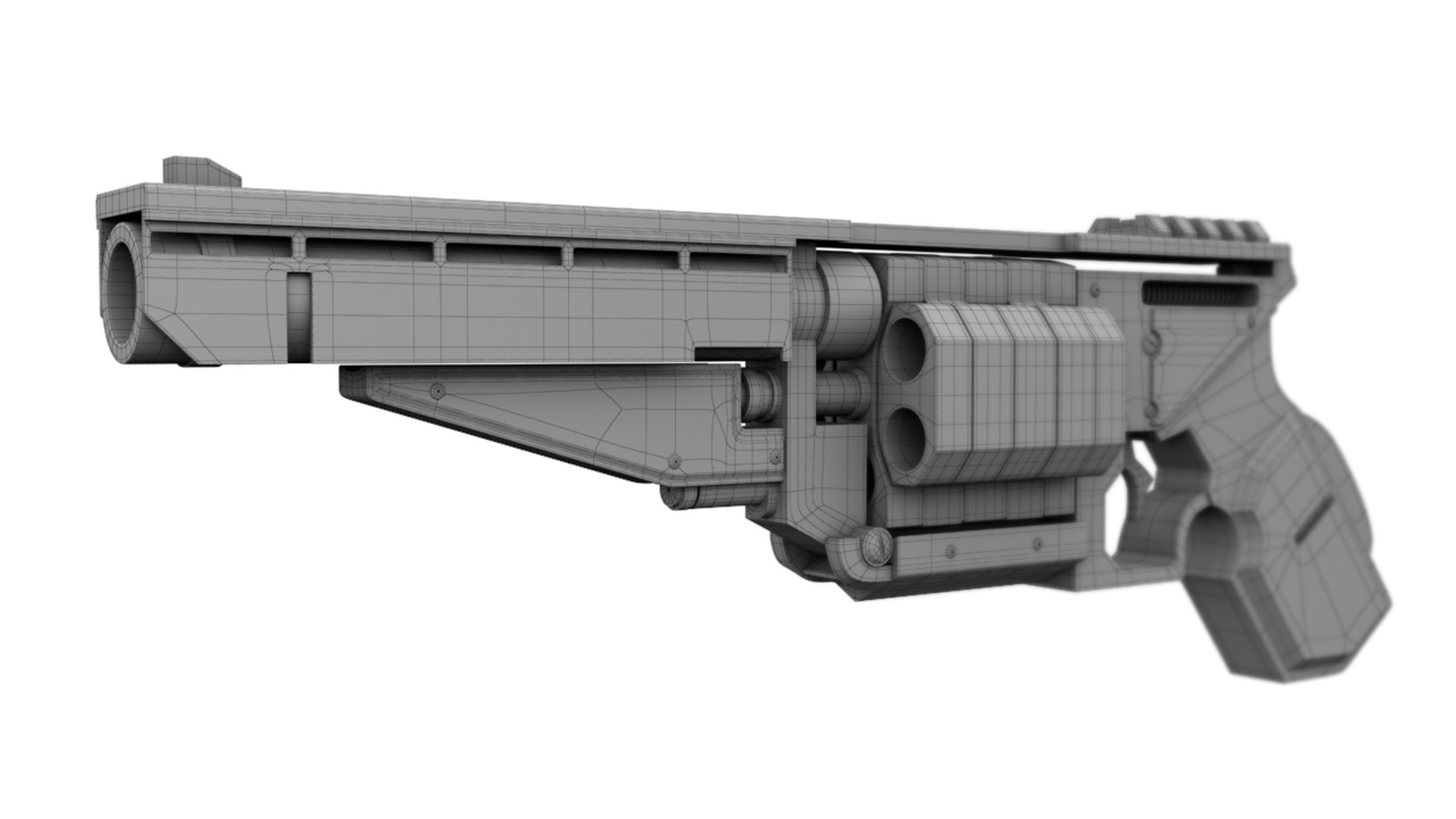 Fictional Sci-fi Revolver 3d Model