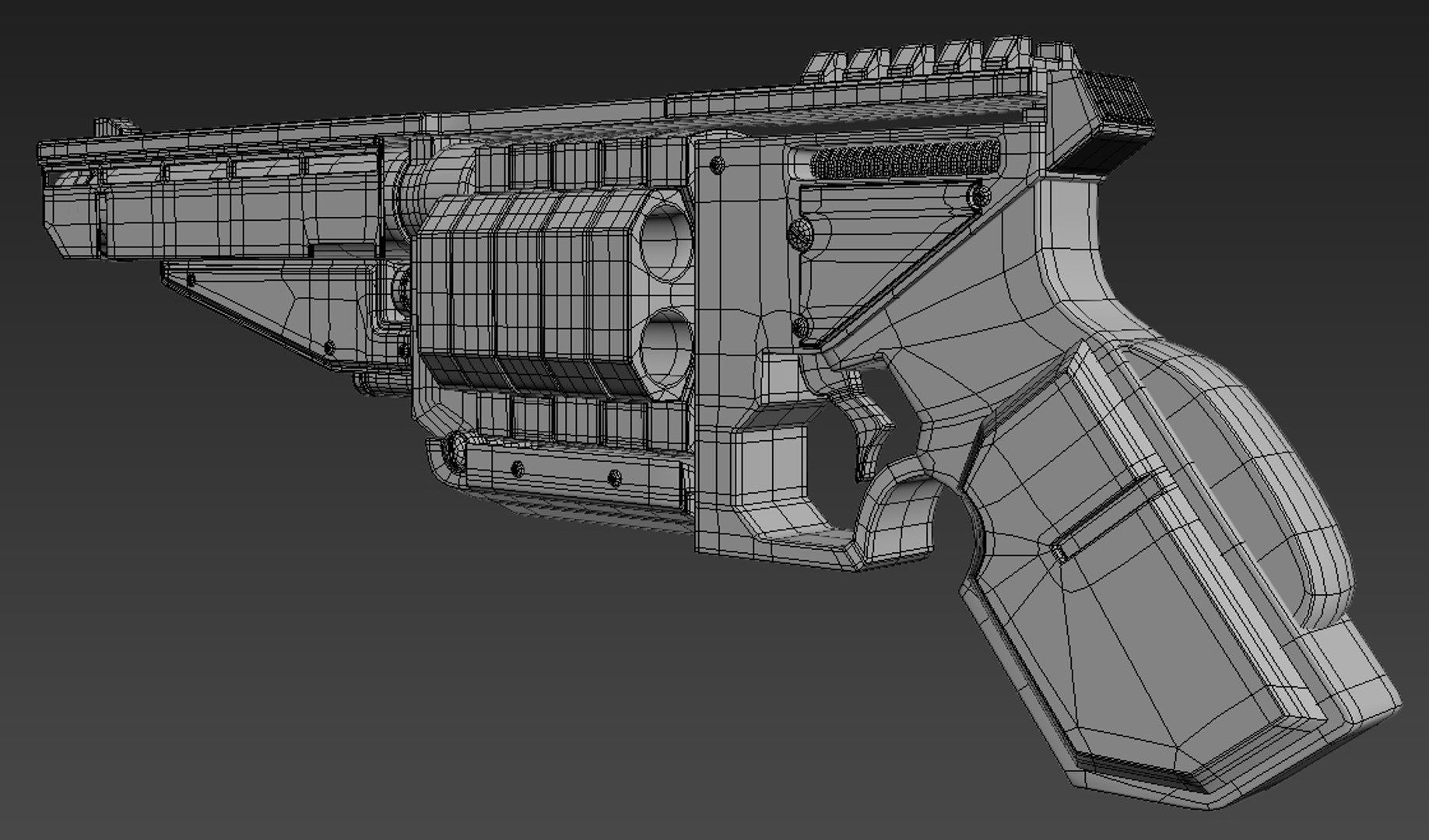 Fictional Sci-fi Revolver 3d Model