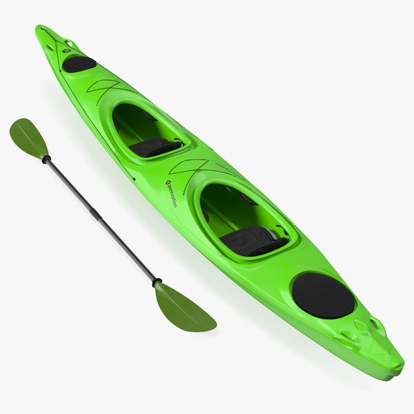 modelo 3d Kayak tándem con remo - TurboSquid 2214164