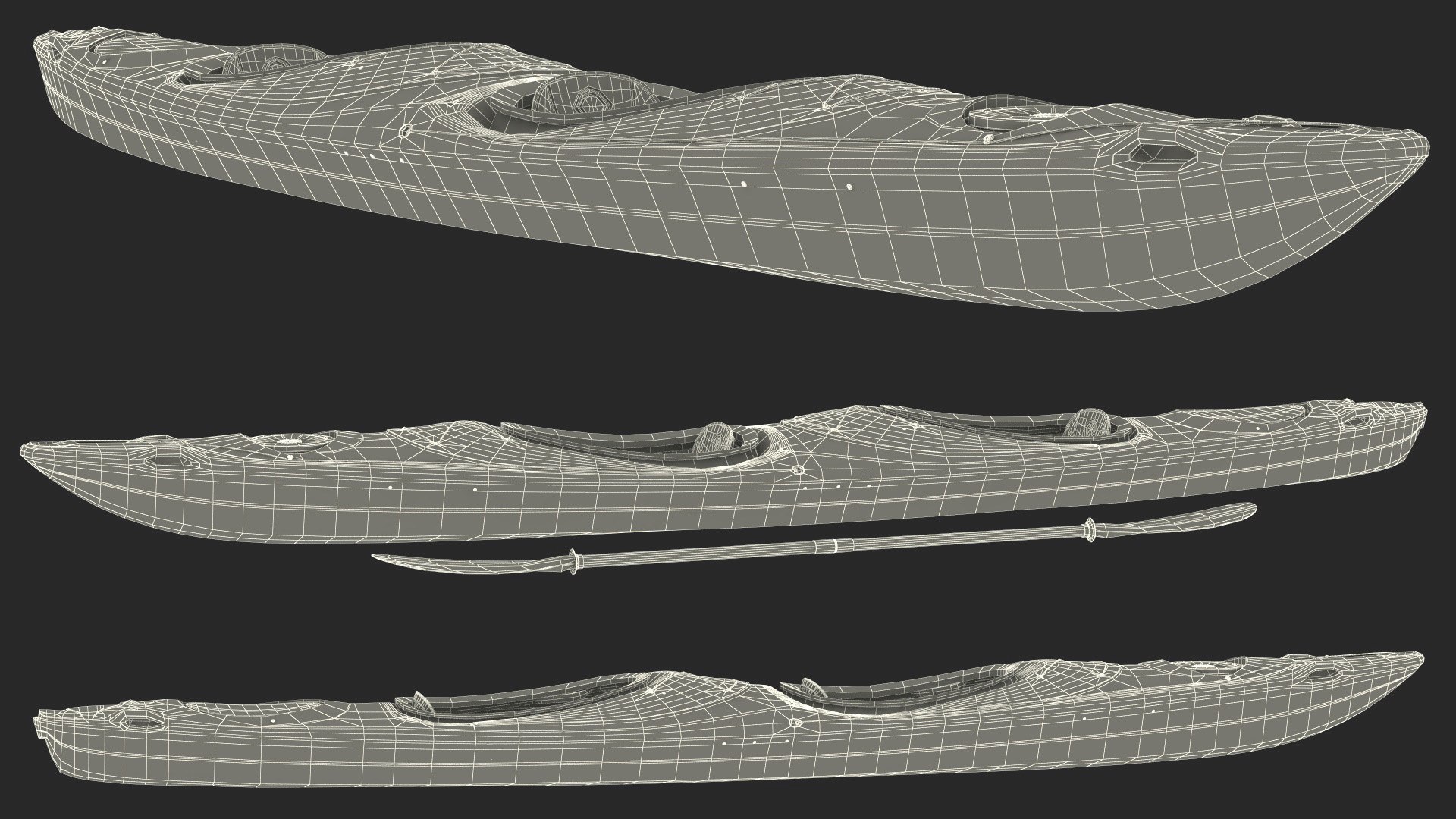 Tandem Kayak With Paddle Model - TurboSquid 2214164