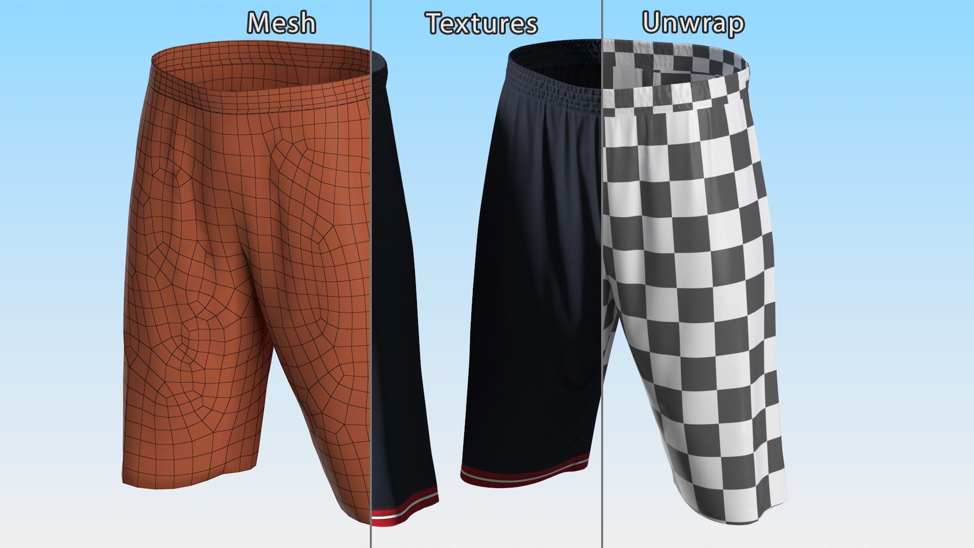 3D Model Athletic Shorts With Trim - TurboSquid 2317711