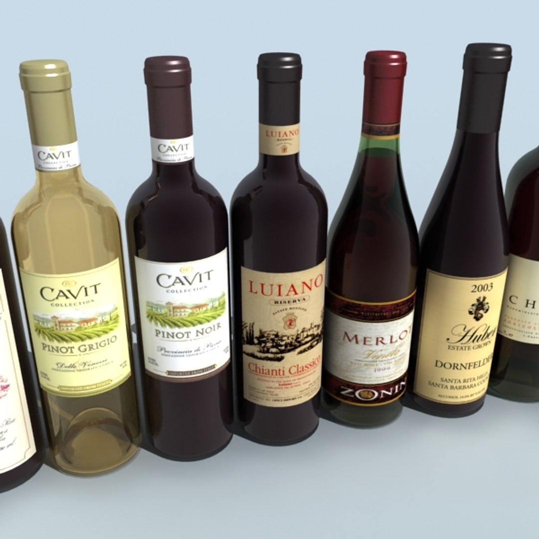 3d Wine Bottles Model