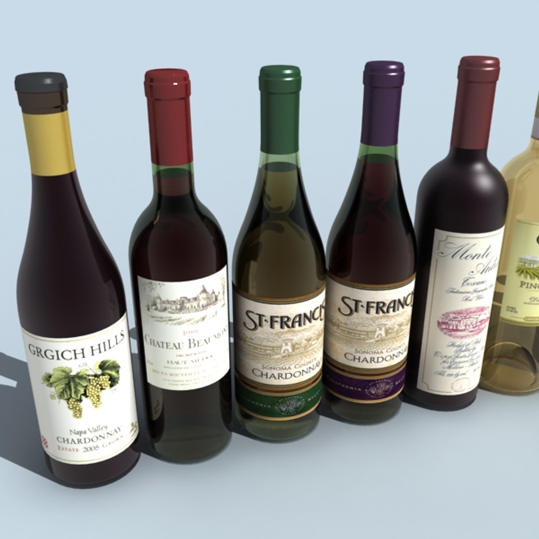 3d Wine Bottles Model