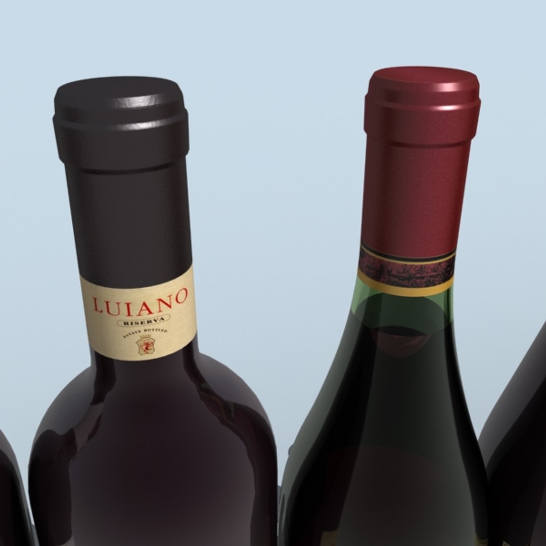 3d Wine Bottles Model