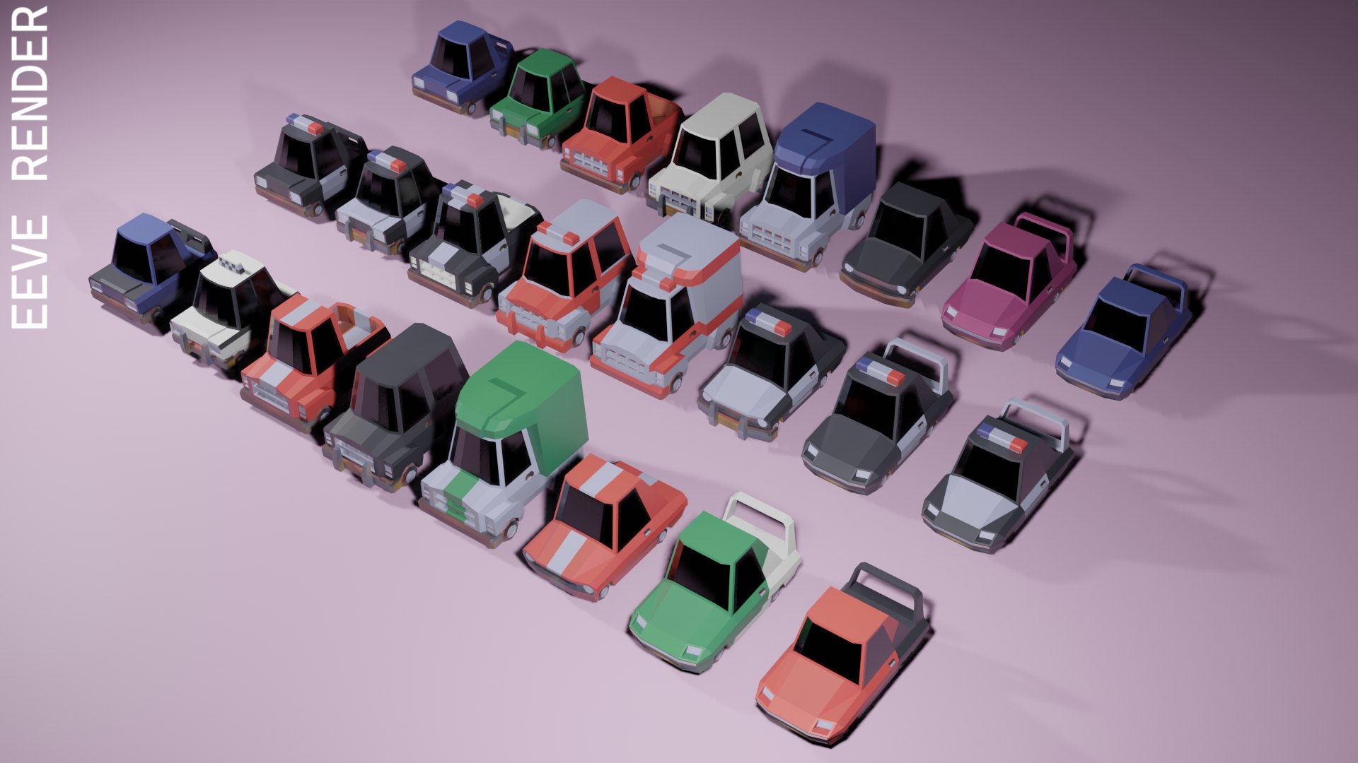 3D Low Poly Car Pack - GameReady - TurboSquid 1726349