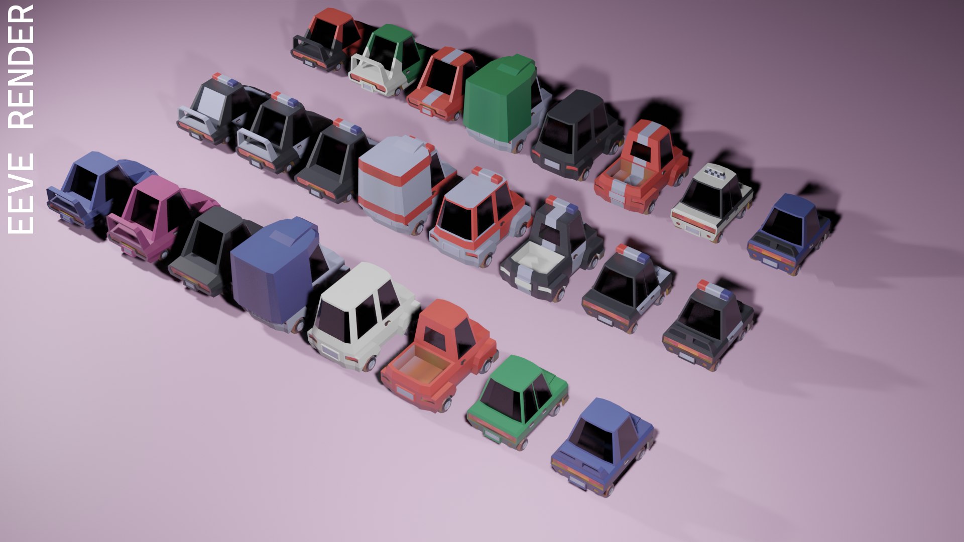 3D Low Poly Car Pack - GameReady - TurboSquid 1726349