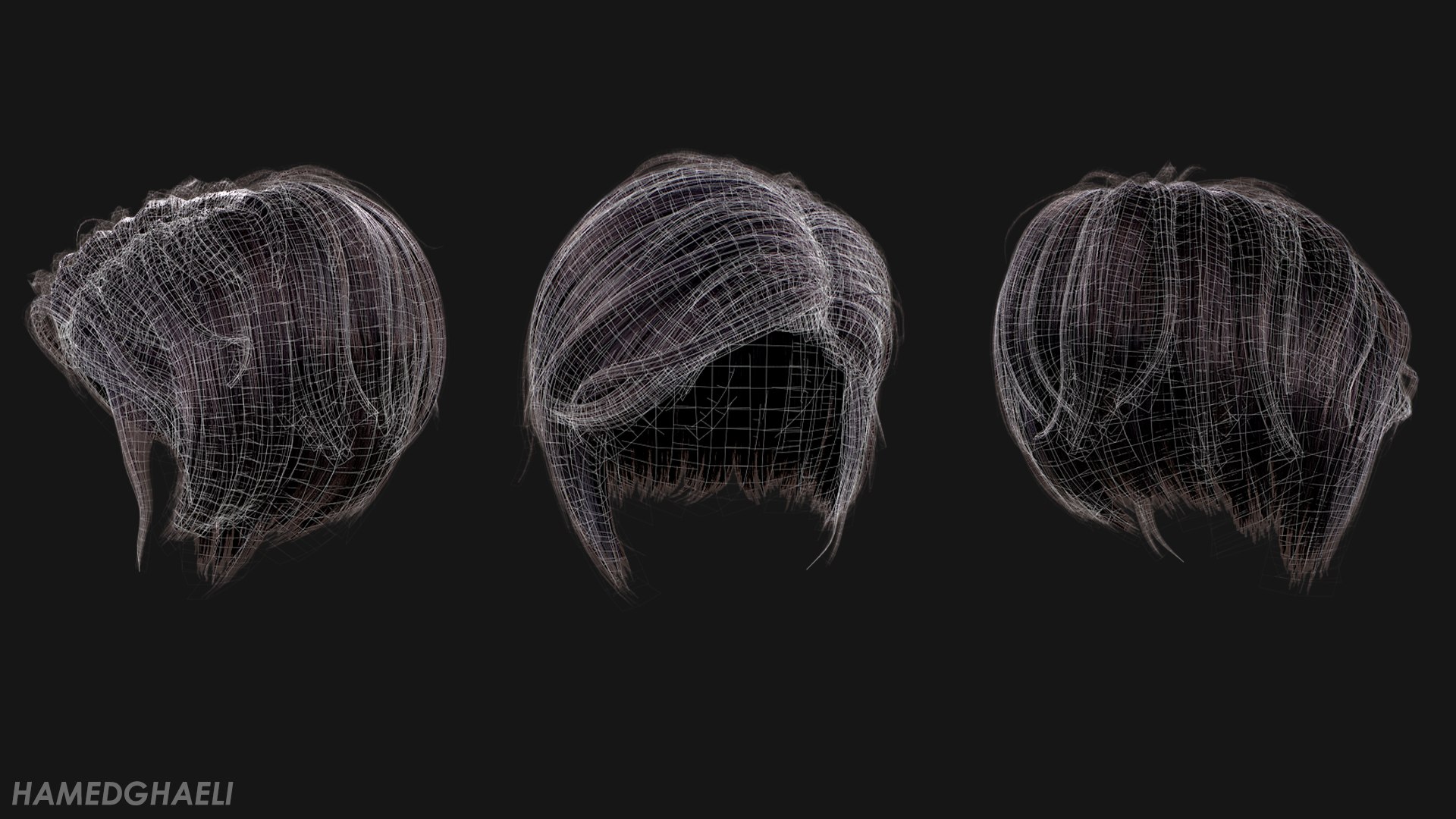 3D Real Time Hair Cards Female Hairstyle Model - TurboSquid 2157111