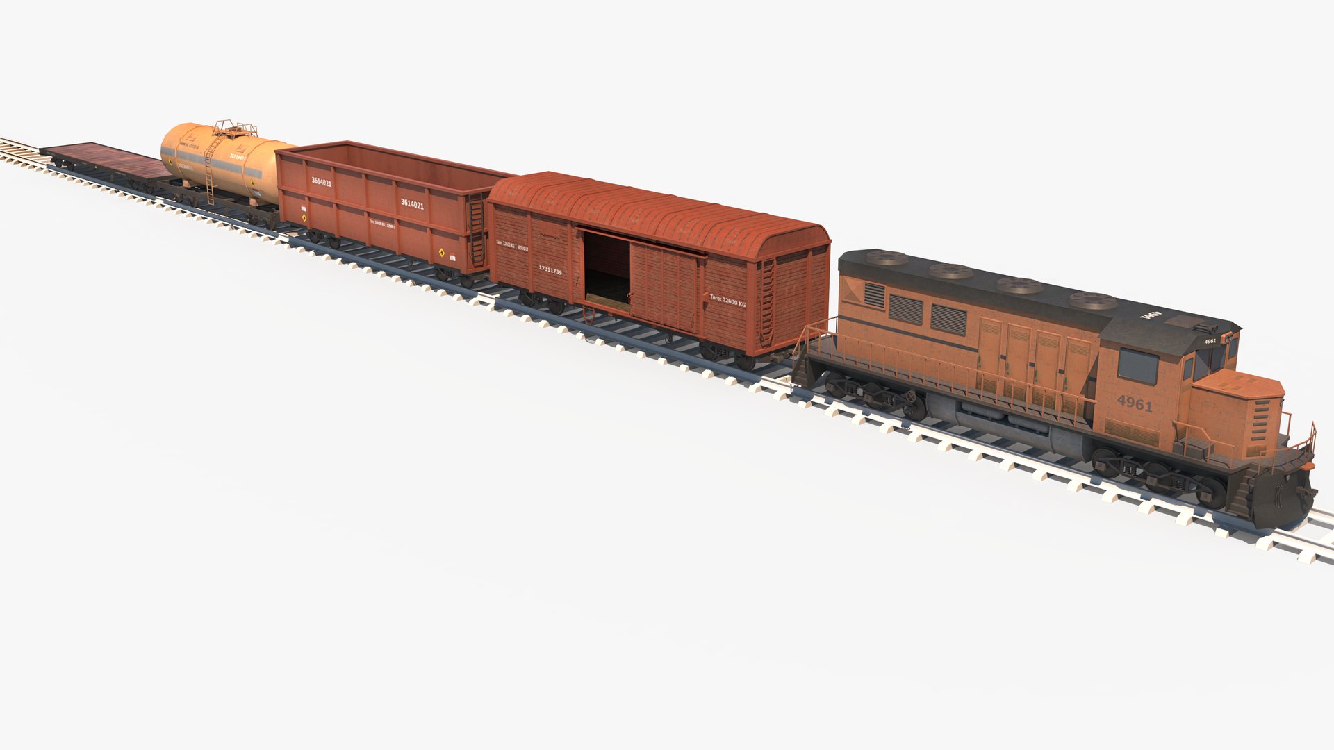 3D Cargo Train - Pack - TurboSquid 1833200