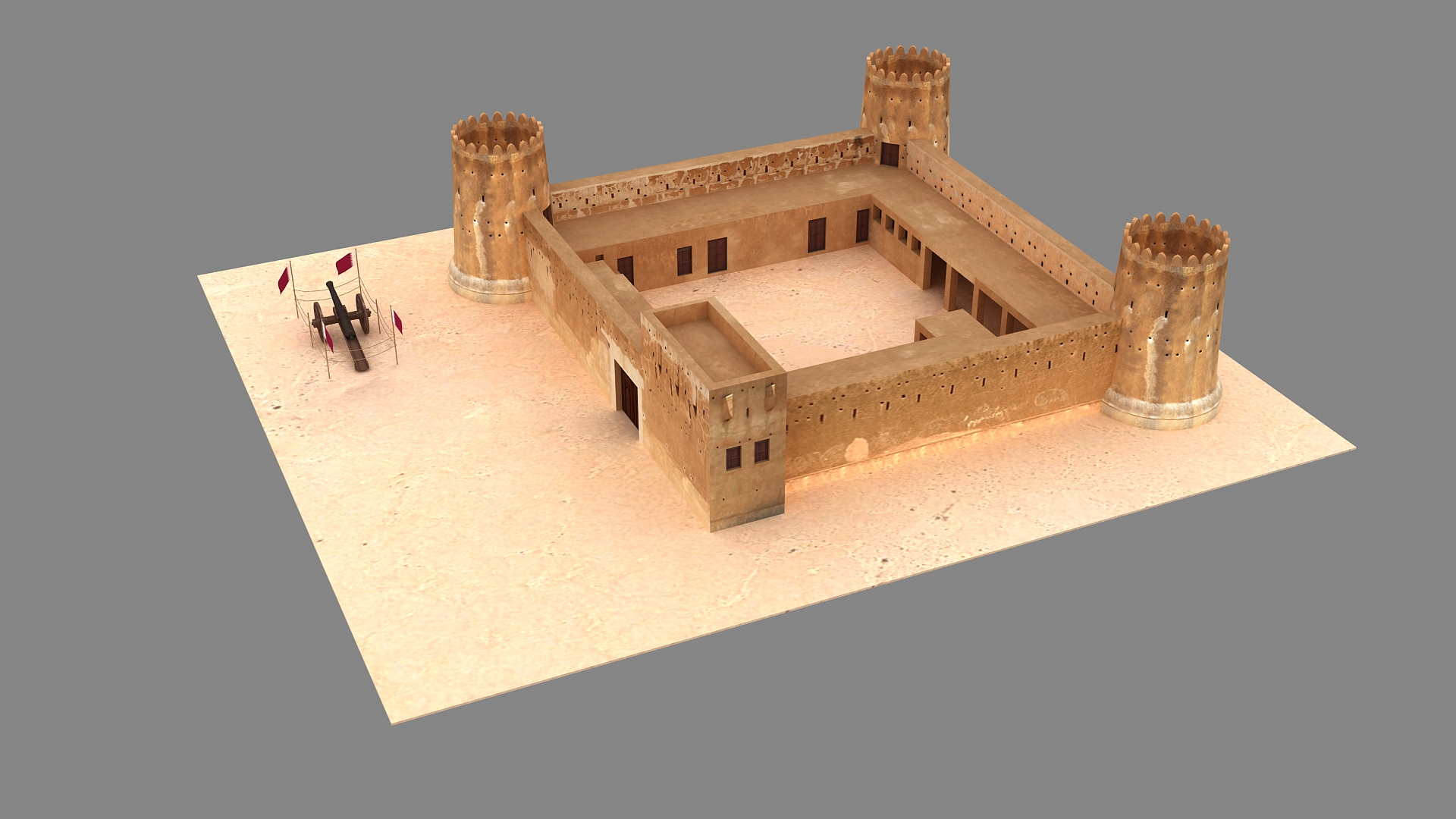 Zubara Fort Qatar 3D Model - TurboSquid 1729594