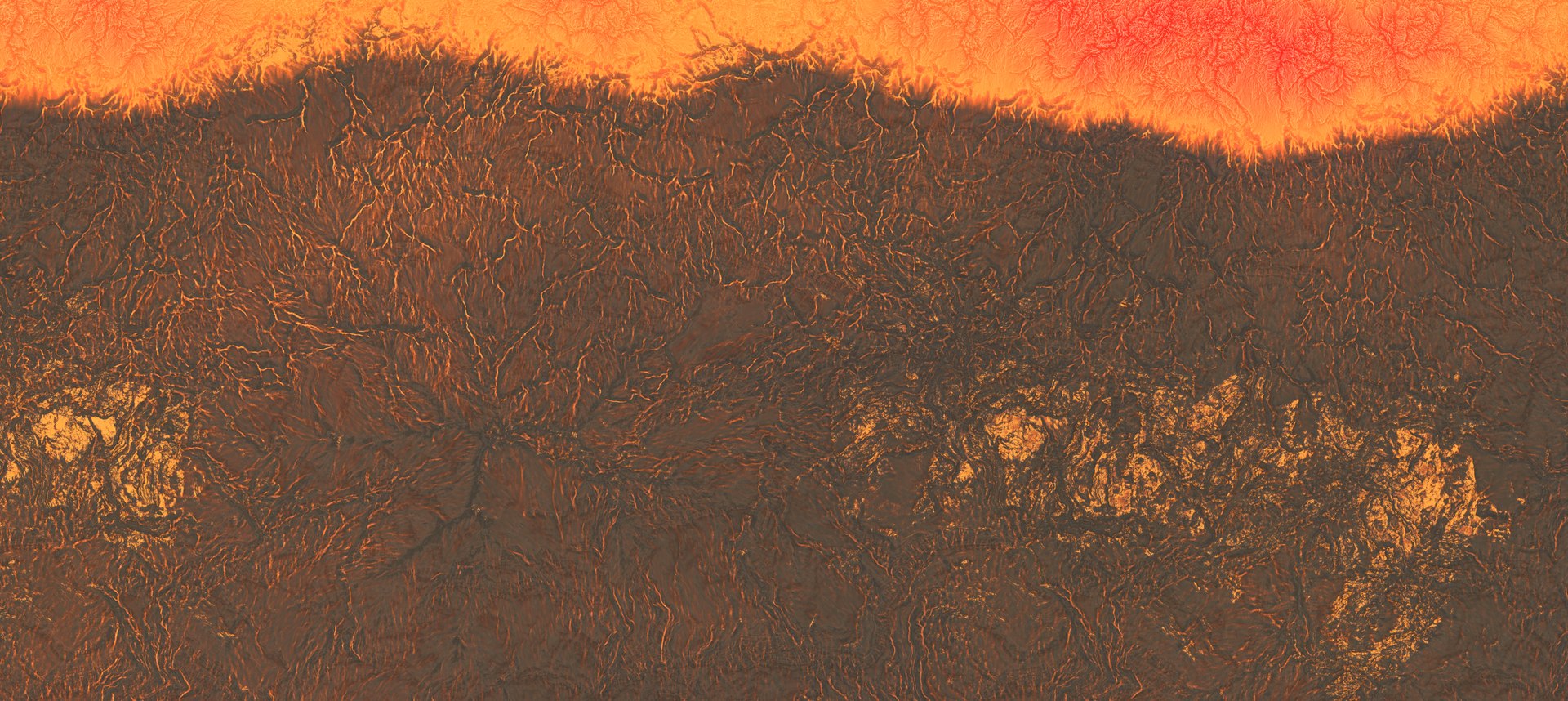 16k Infinite Lava River Seamless Height Map And 3D Terrain 3D ...