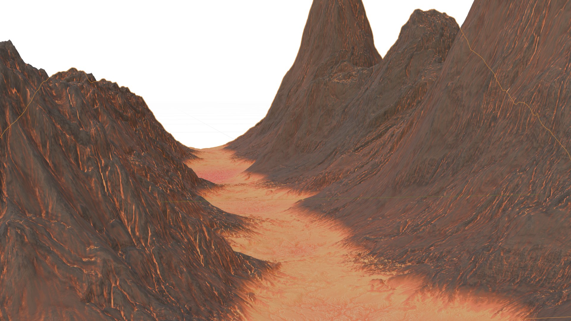 16k Infinite Lava River Seamless Height Map And 3D Terrain 3D ...