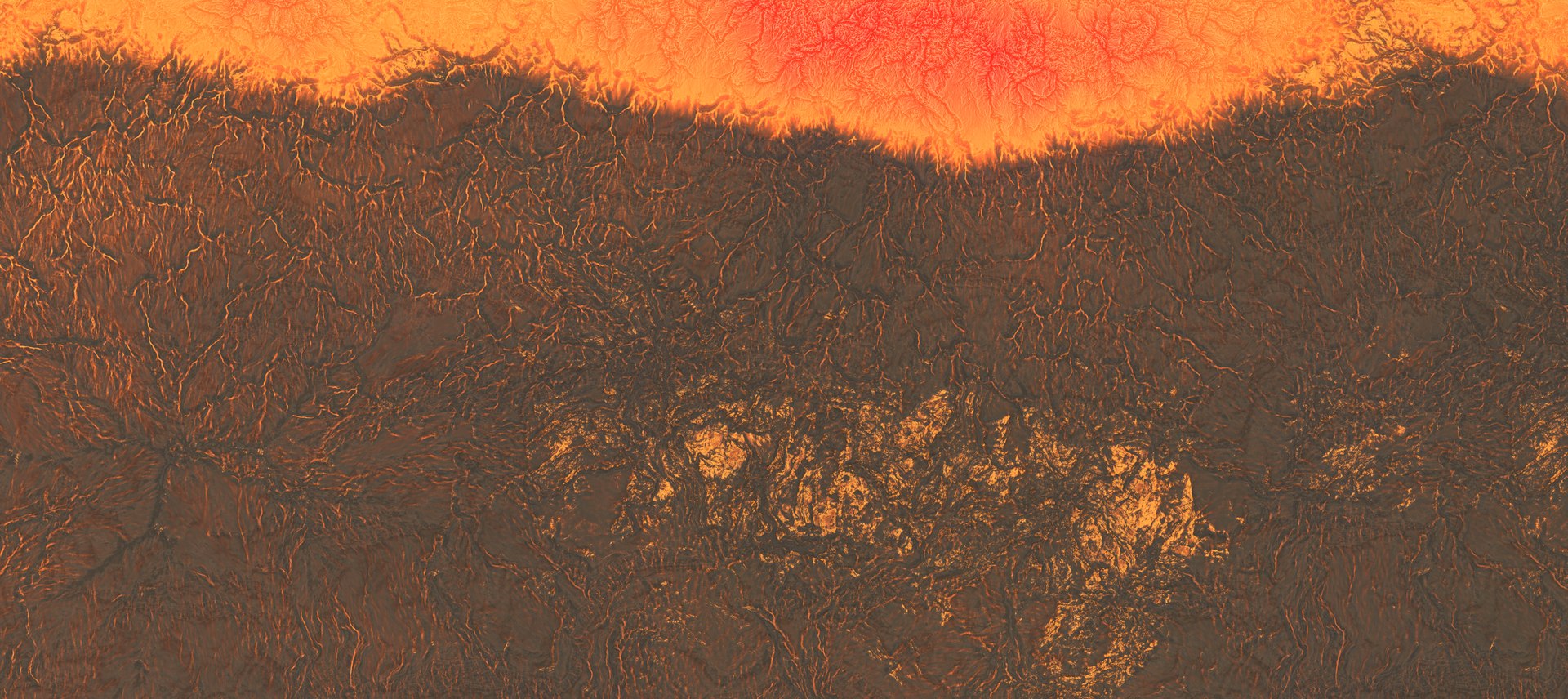 16k Infinite Lava River Seamless Height Map And 3D Terrain 3D ...