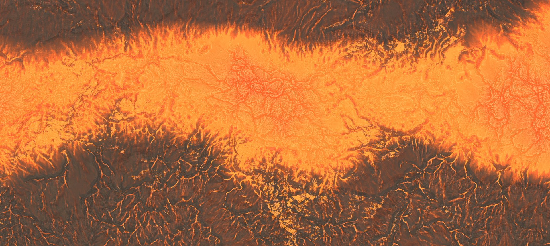 16k Infinite Lava River Seamless Height Map And 3D Terrain 3D ...