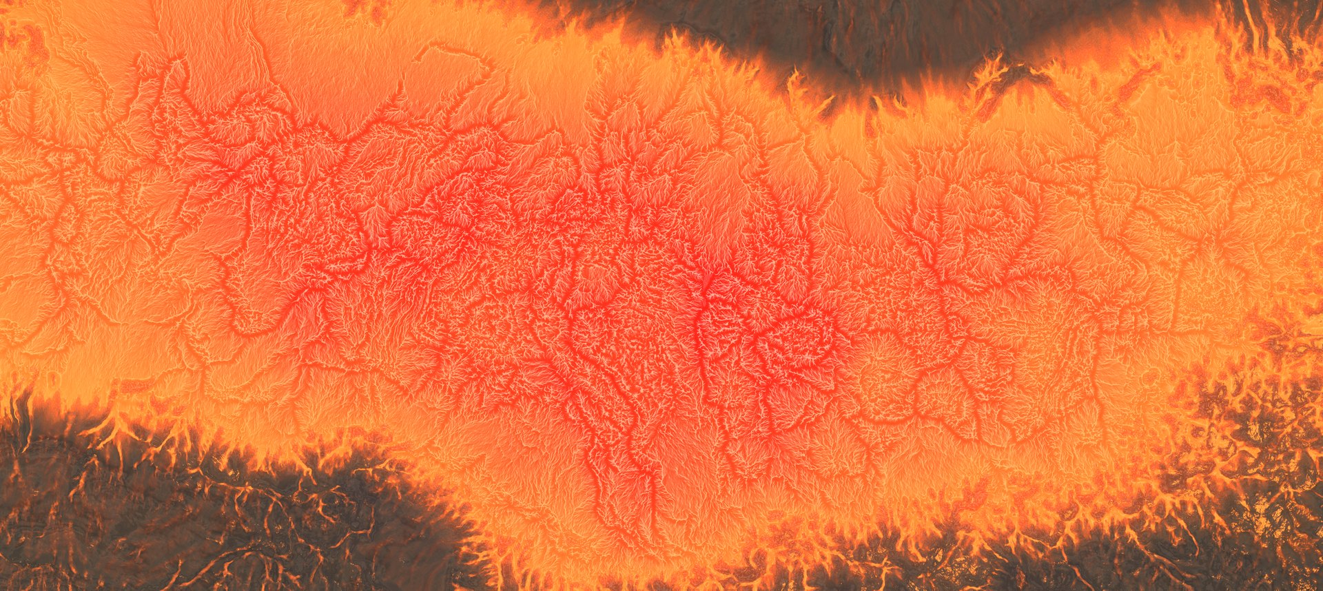 16k Infinite Lava River Seamless Height Map And 3D Terrain 3D ...