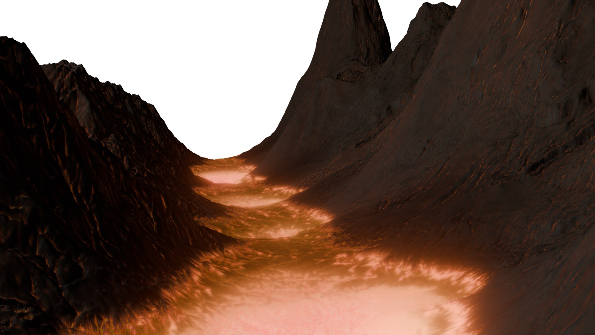 16k Infinite Lava River Seamless Height Map And 3D Terrain 3D ...