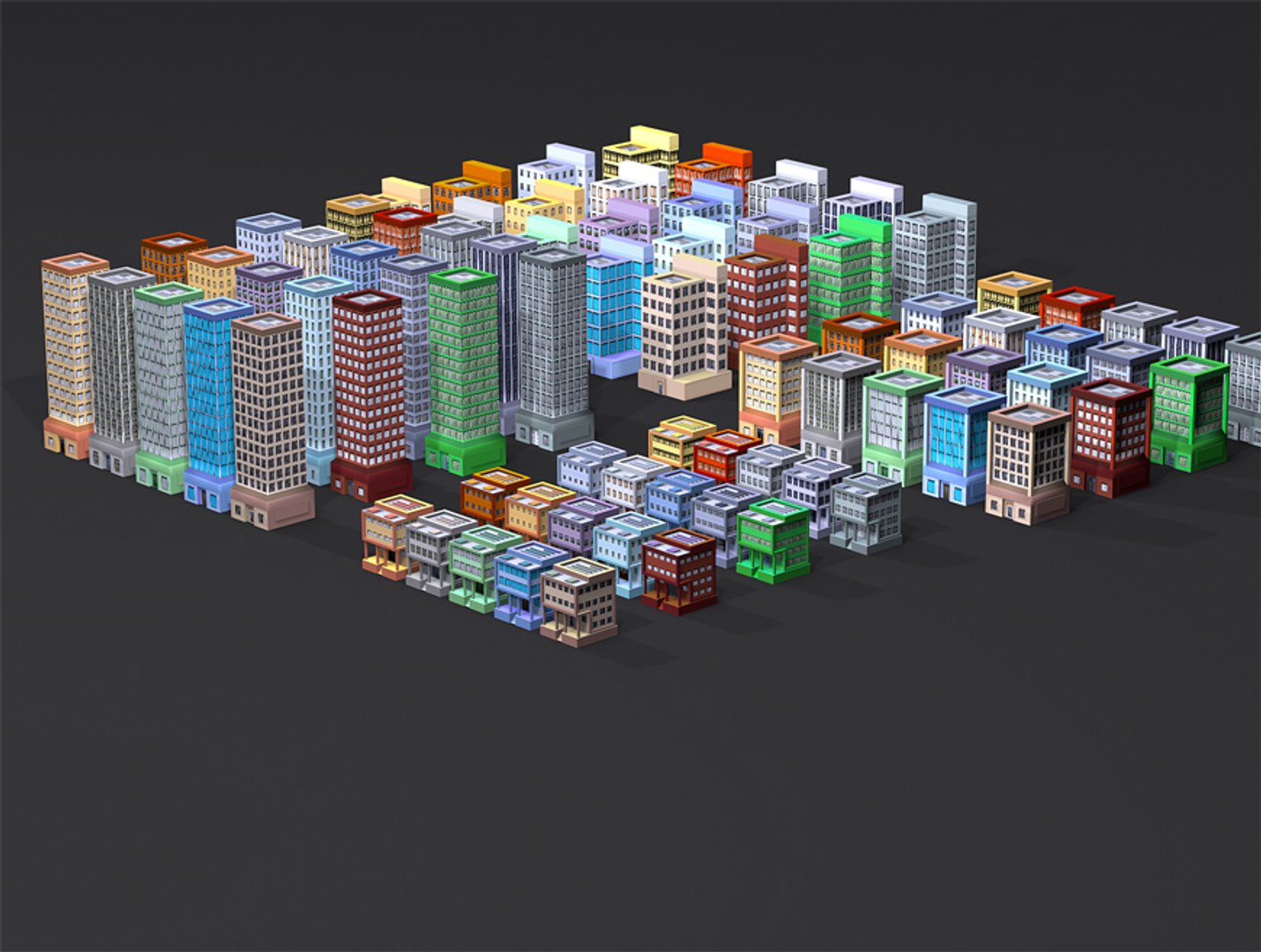 obj downtown buildings