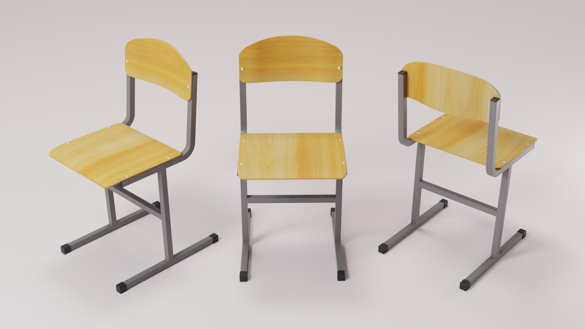 School chair 3D model - TurboSquid 2133102