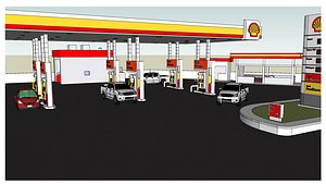 Download 3D Gas Station SketchUp Models - TurboSquid