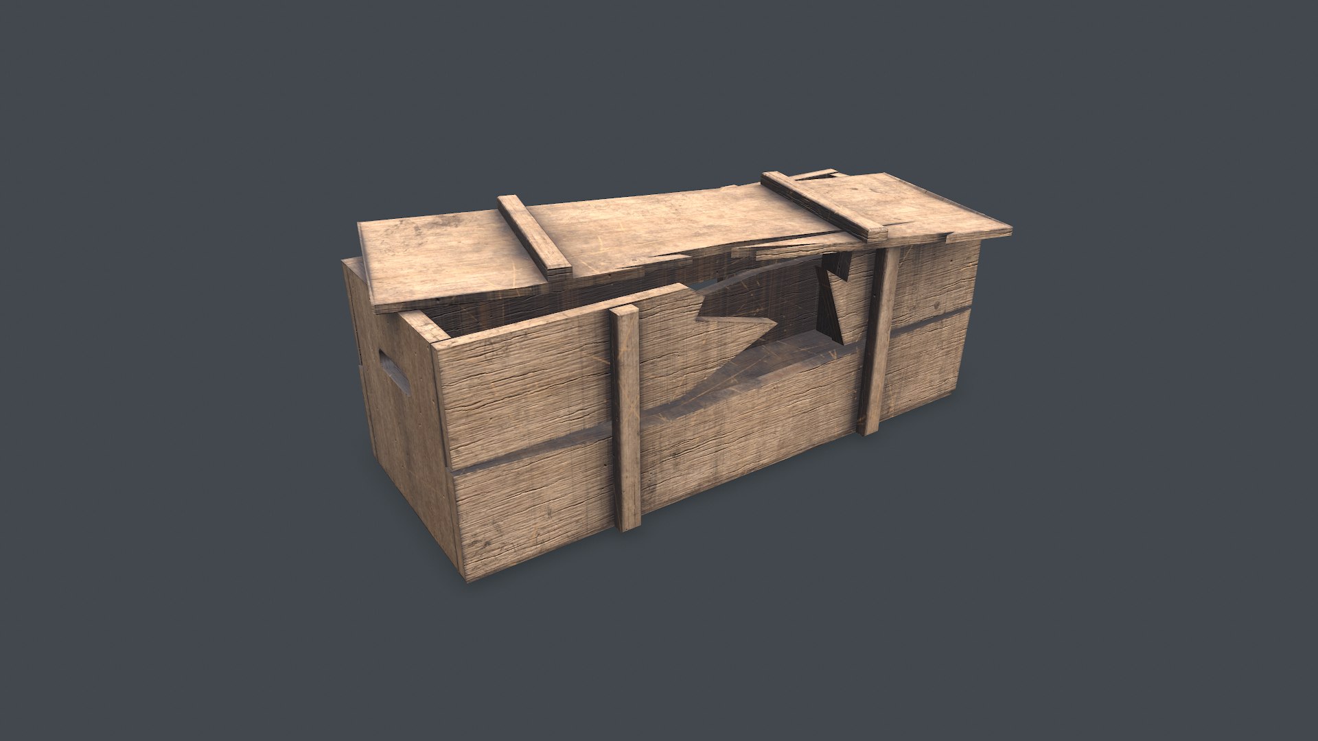 Broken Wooden Crate Low-poly PBR 3D - TurboSquid 2144410