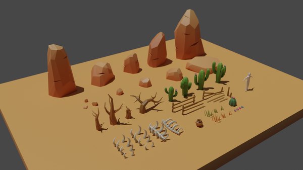 3D Lowpoly Desert pack - TurboSquid 1855729