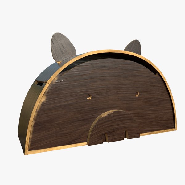 Pig Toy Box for Playing Equipments Child Room Wood Edition 3D 모델 ...