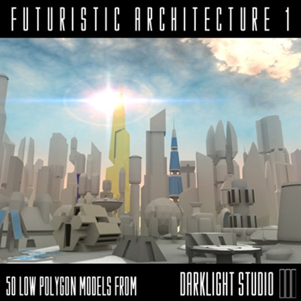 futuristic buildings 3d model