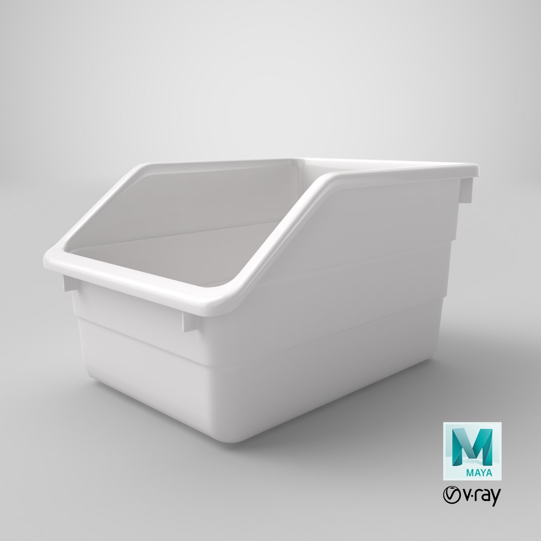 3D white plastic storage bin model - TurboSquid 1511250