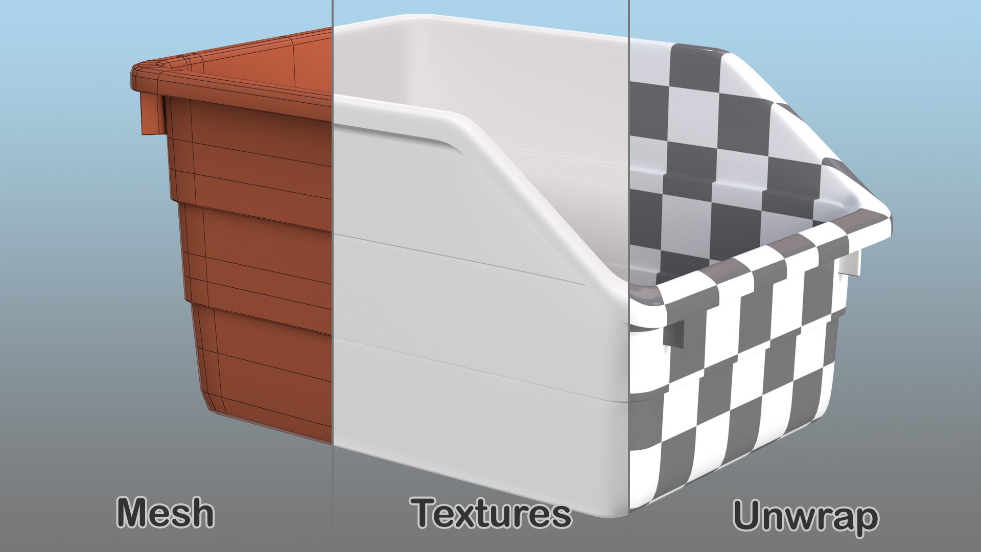 3D white plastic storage bin model - TurboSquid 1511250