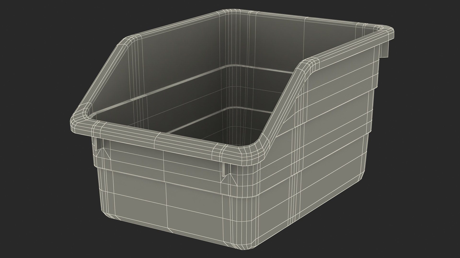 3D white plastic storage bin model - TurboSquid 1511250