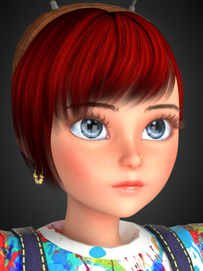 3D Cartoon Girl-Janey Rigged 3D Model model - TurboSquid 2099855